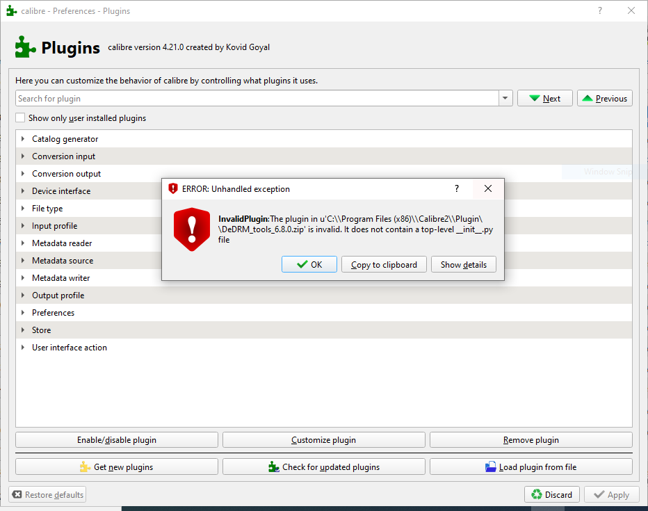 DeDRM_tools_6.8.0.zip' is invalid. It does not contain a top-level __init__.py file · Issue ...