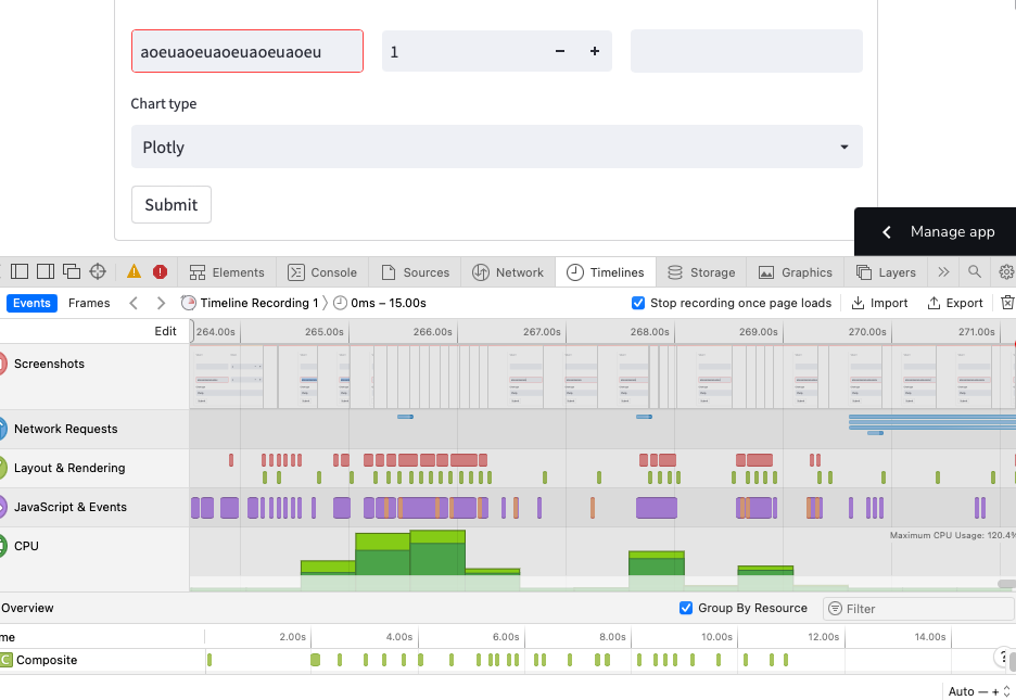 Form inputs show excessive keyboard input lag when plotly charts onscreen · Issue #5336 ...