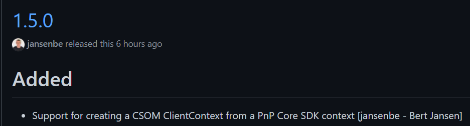 Getting the ClientContext from PnPContext · pnp pnpcore · Discussion ...