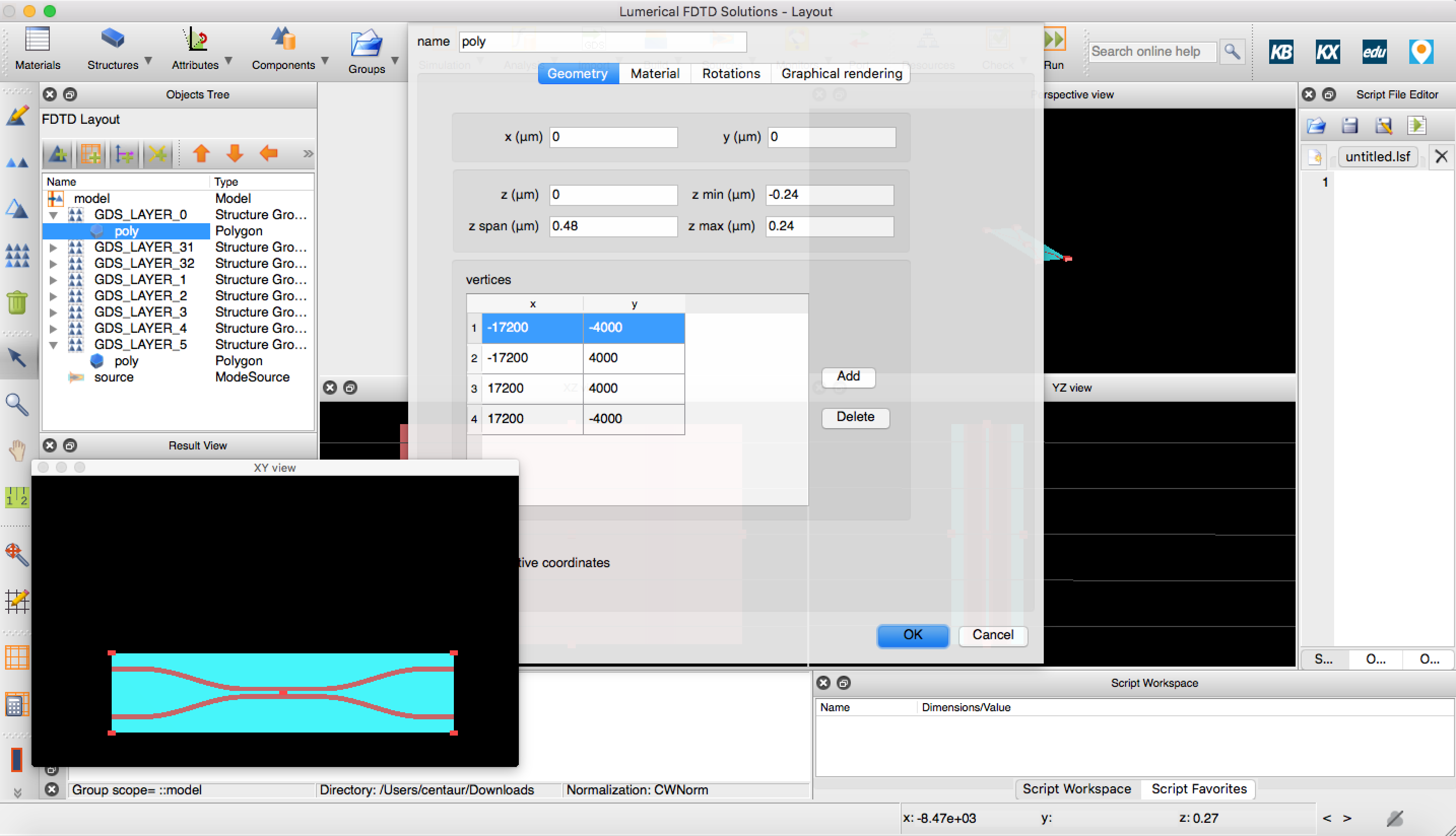 Inconsistent length scale of imported coupler.gds in MEEP · Issue #555 · NanoComp/meep · GitHub