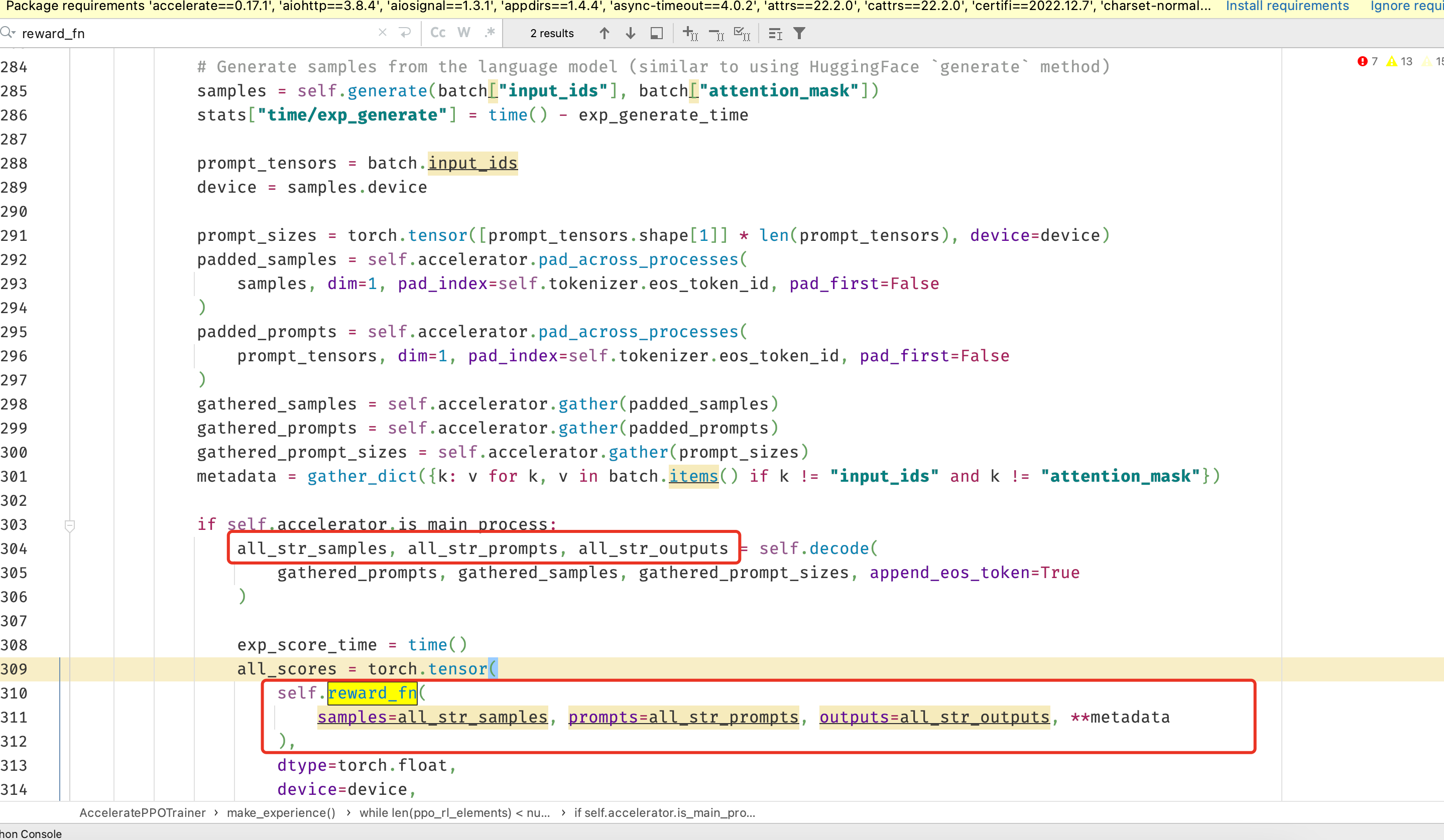 make experience in accelerate_ppo_trainer · Issue #445 · CarperAI/trlx · GitHub