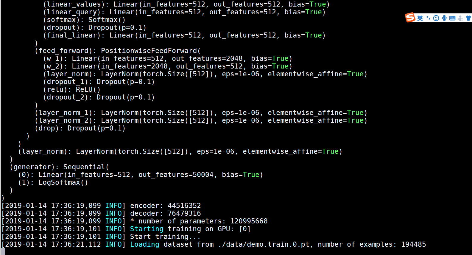 Transformer show no logs respond during training start · Issue #1176 · OpenNMT/OpenNMT-py · GitHub