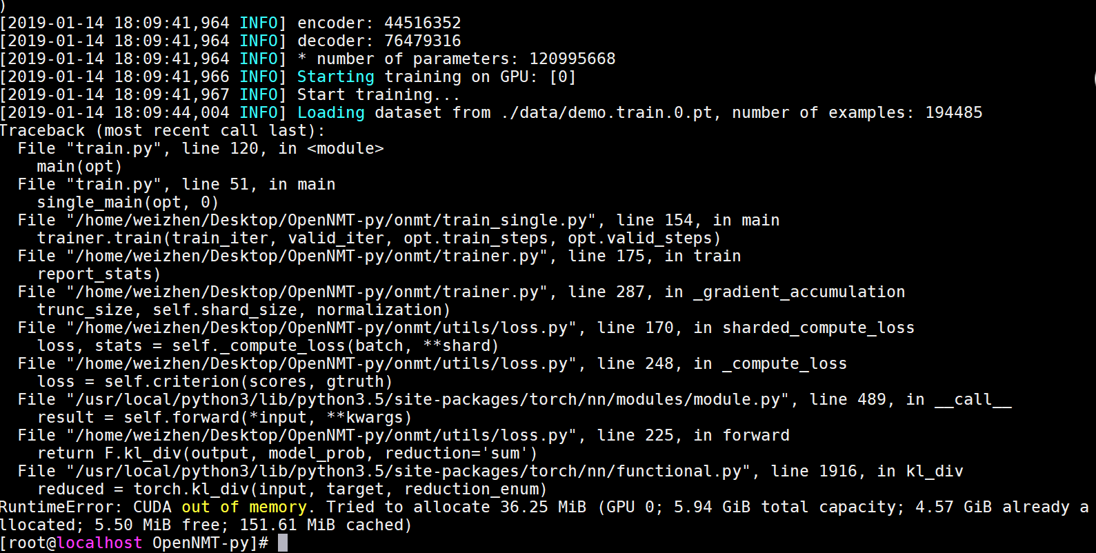 Transformer show no logs respond during training start · Issue #1176 ...