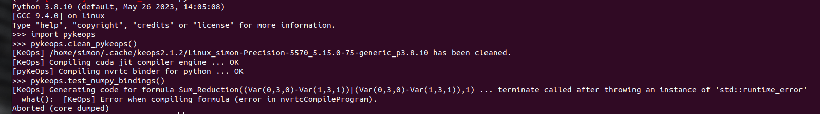 [KeOps] Error when compiling formula (error in nvrtcCompileProgram) · Issue #288 · getkeops ...