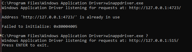 Get "Error adding url to url group" error when running WinAppDriver.exe · Issue #1580 ...