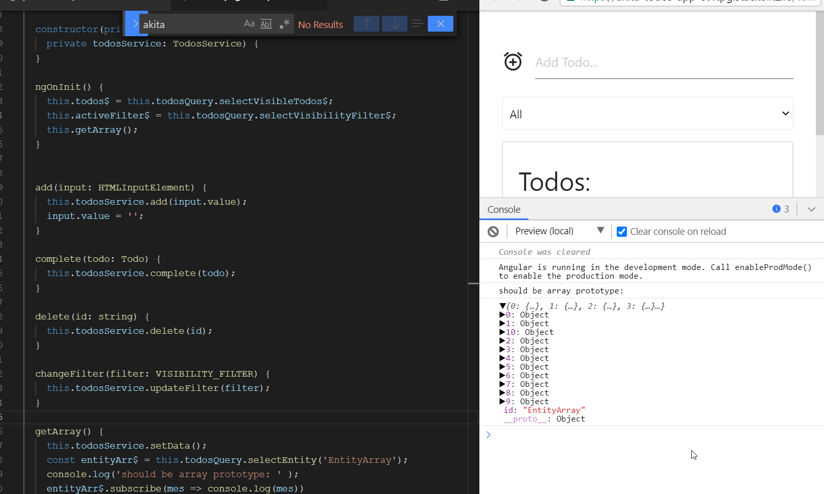 Storing an array of objects at a top level EntityStore always returns a list of Objects with no ...