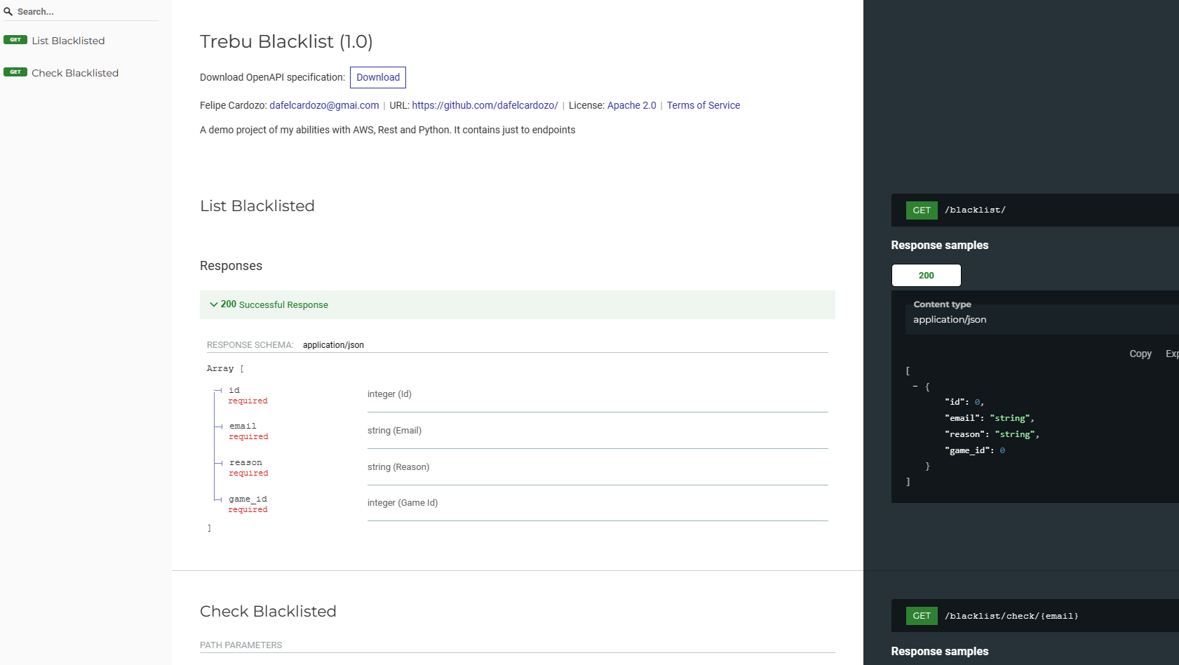 GitHub - dafelcardozo/Blacklist
