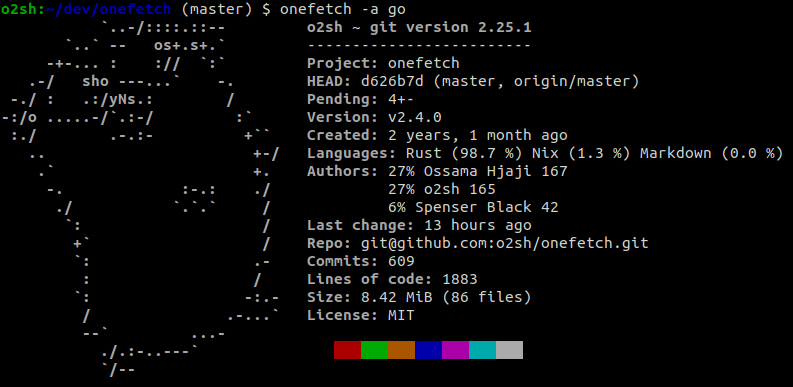 New Go ASCII Logo · Issue #233 · o2sh/onefetch · GitHub