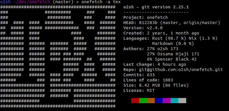Reduce size of Tex's ASCII logo · Issue #239 · o2sh/onefetch · GitHub