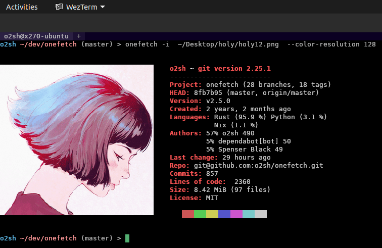 Extend image backend support to ITerm2 Inline Images Protocol. · Issue #283 · o2sh/onefetch · GitHub
