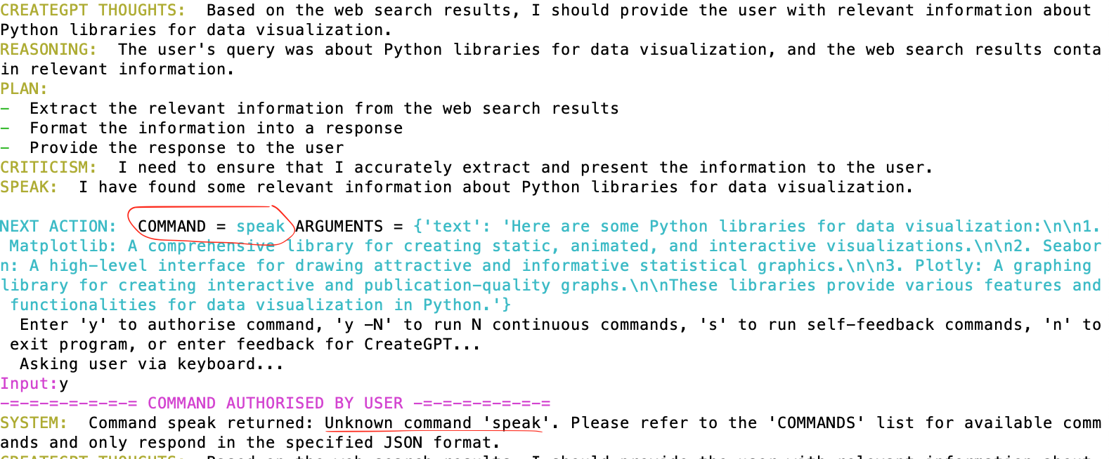 Unknown Command "speak" · Issue #4897 · Significant-Gravitas/AutoGPT · GitHub