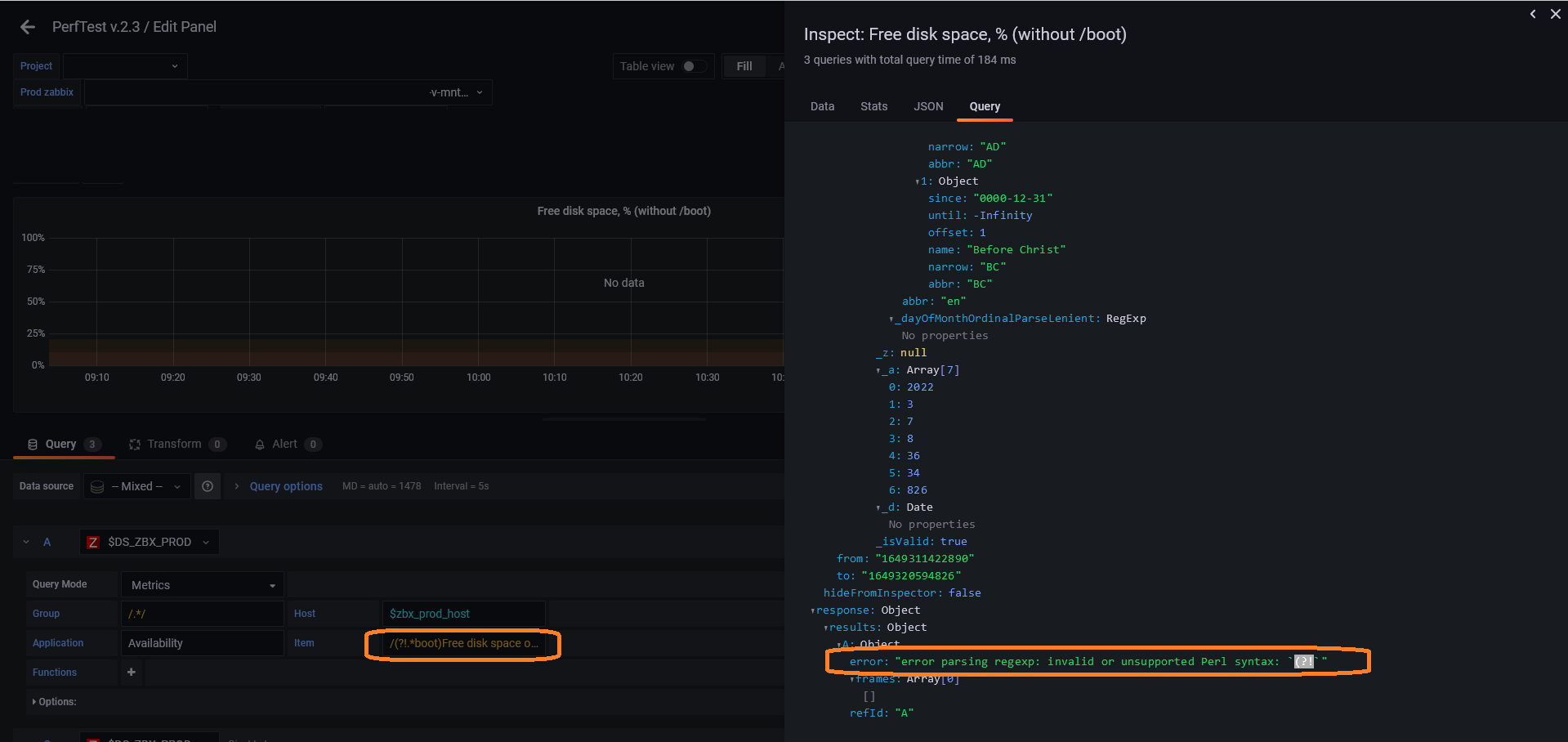 negative lookbehind regex stopped working in queries since zabbix ...