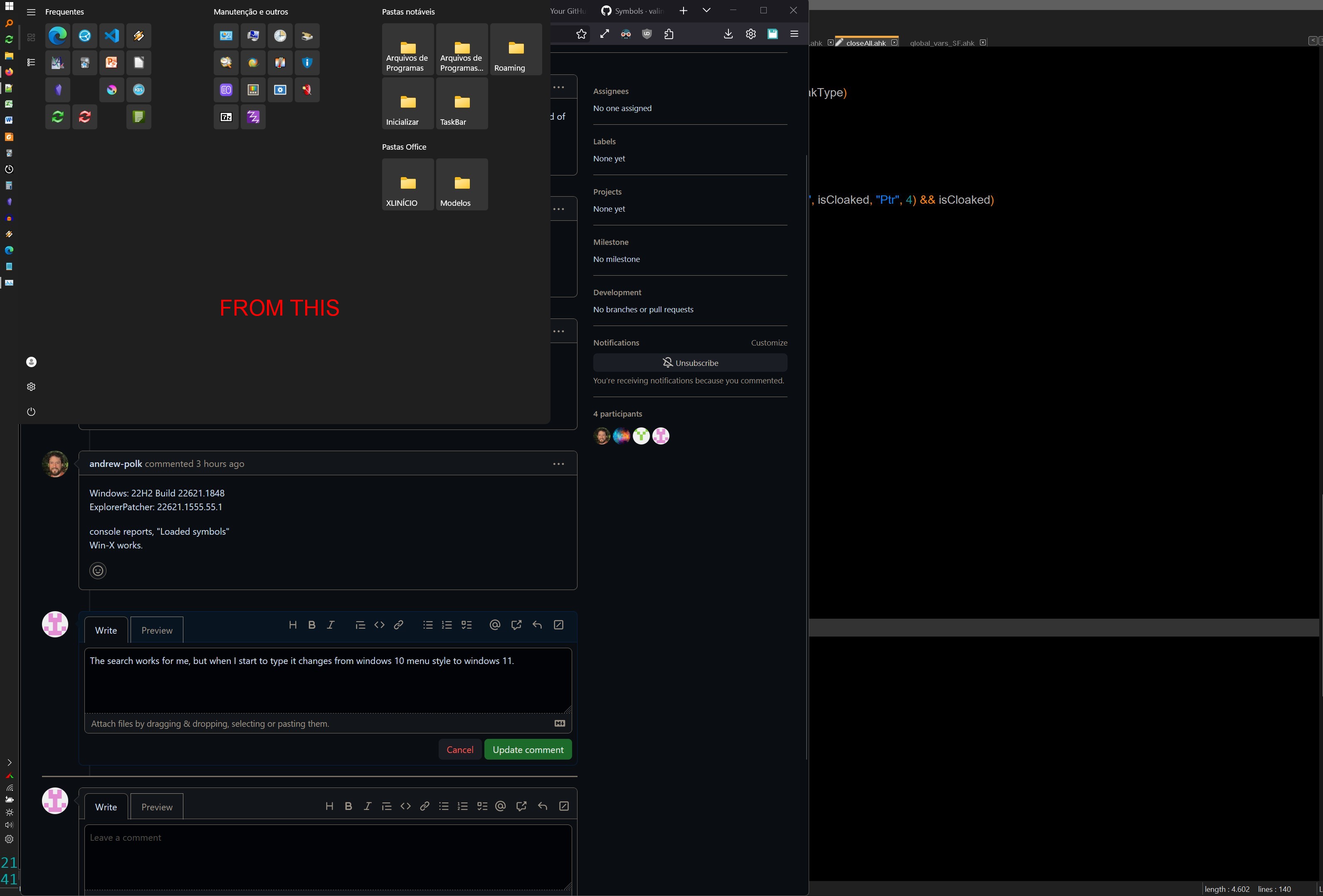 star menu problem - search not working · Issue #1566 · valinet/ExplorerPatcher · GitHub