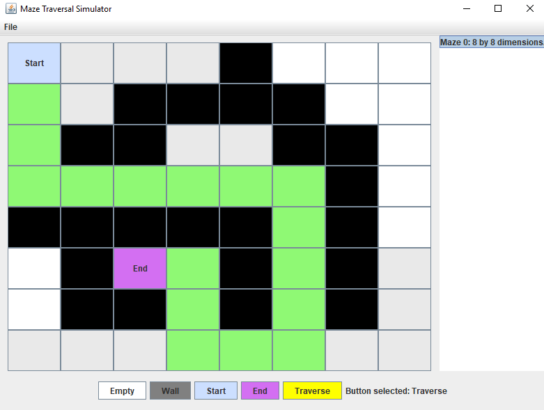 Github Christopherhuimaze Traversal Sim An Interest In Pathfinding Algorithms Led To The