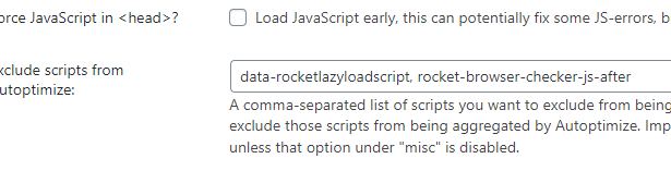 Autoptimize - rocket-delay-js-js-after script and delayed scripts are ...