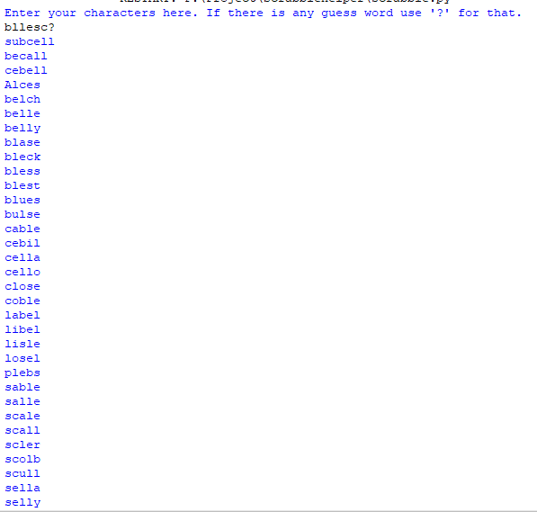 Github Snehab1scrabblehelper Python Code Working As A Scrabble Helper For The Famous Game 6314