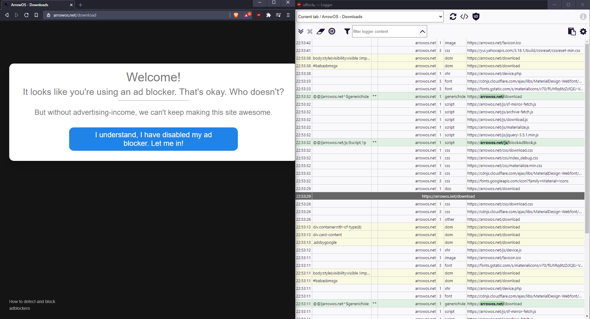 arrowos.net (Anti adblock) · Issue #8163 · uBlockOrigin/uAssets · GitHub