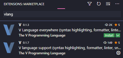 Two versions on the extension marketplace. · Issue #206 · vlang/vscode-vlang · GitHub
