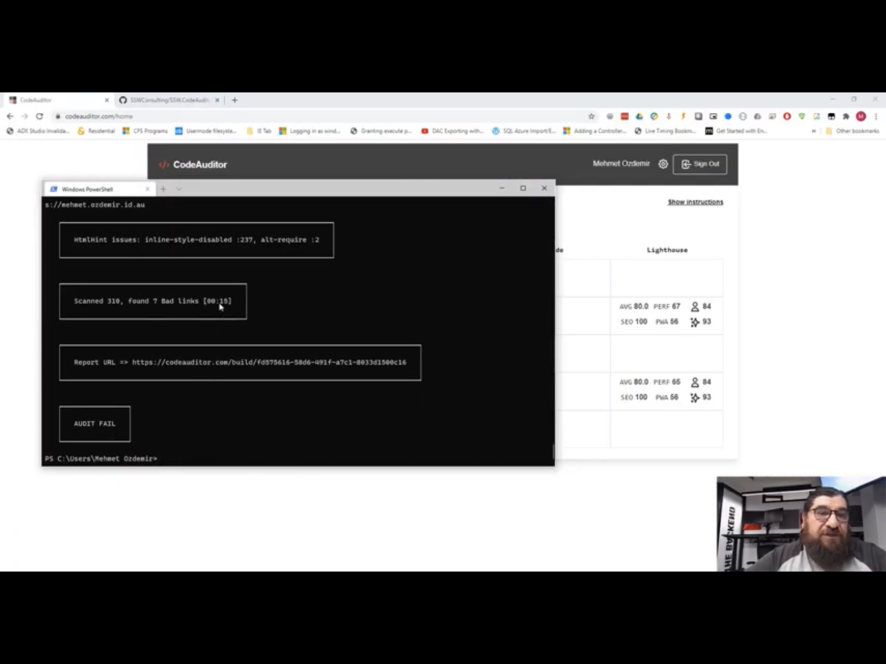 Change output from "audit fail" to "audit complete", and add some ...
