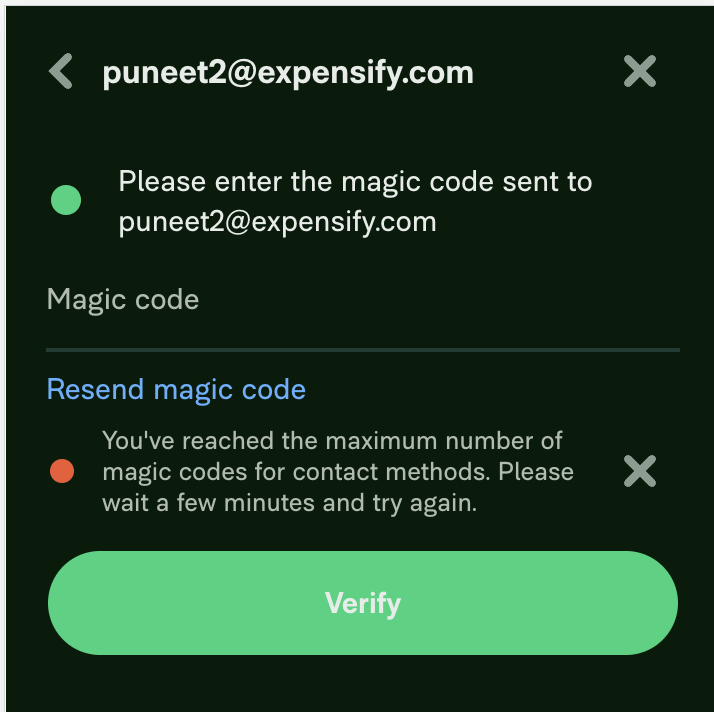 [HOLD for payment 2023-05-16] [$2000] Secondary login - Resend magic code link looks like not ...