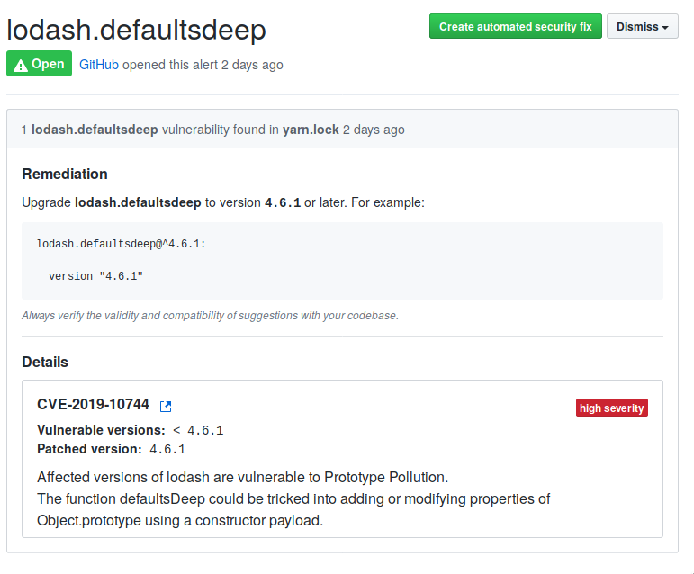 Update lodash.defaultsdeep · Issue #4279 · vuejs/vue-cli · GitHub