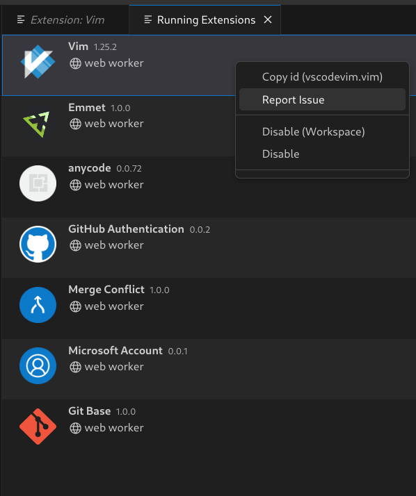 Clicking Report Issue From Extension Context Menu Doesn T Report Issue In Extension S Issue