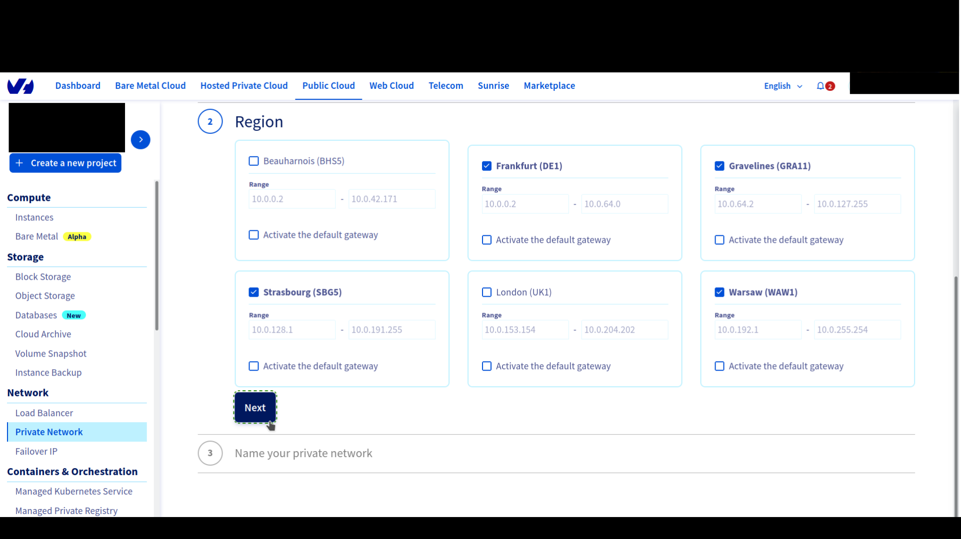 Private Network - Inter Region Routing · Issue #159 · ovh/public-cloud-roadmap · GitHub