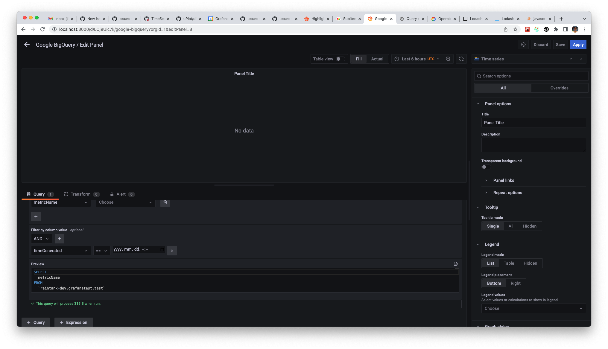 VQB: Use custom component for datetime type fields in filter · Issue #91 · grafana/google ...