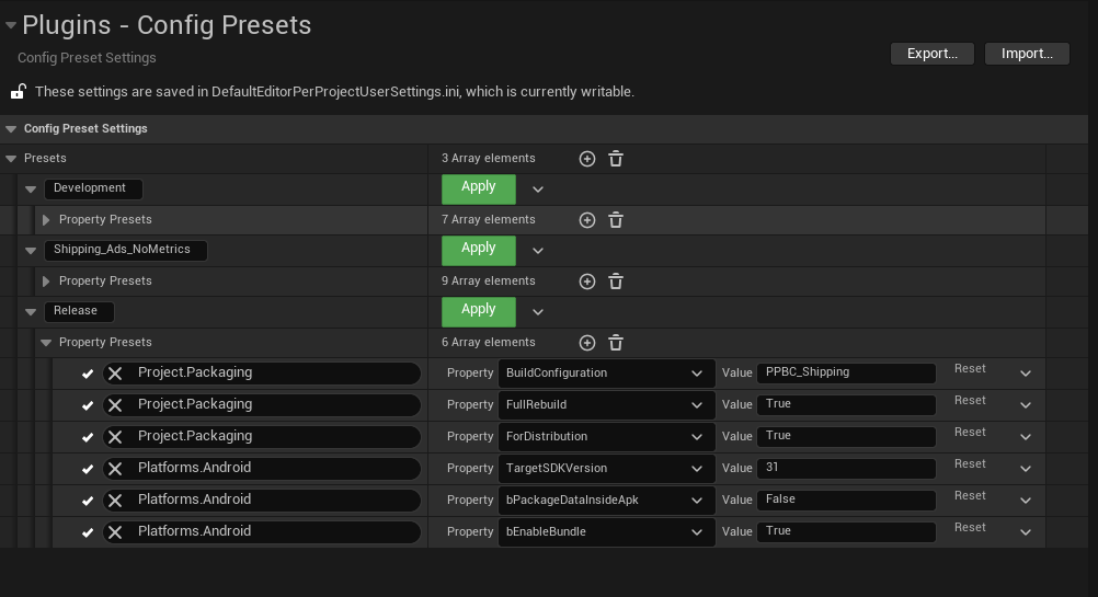 GitHub - Bargestt/ConfigPresets: Define configurations in Project Settings and switch between them