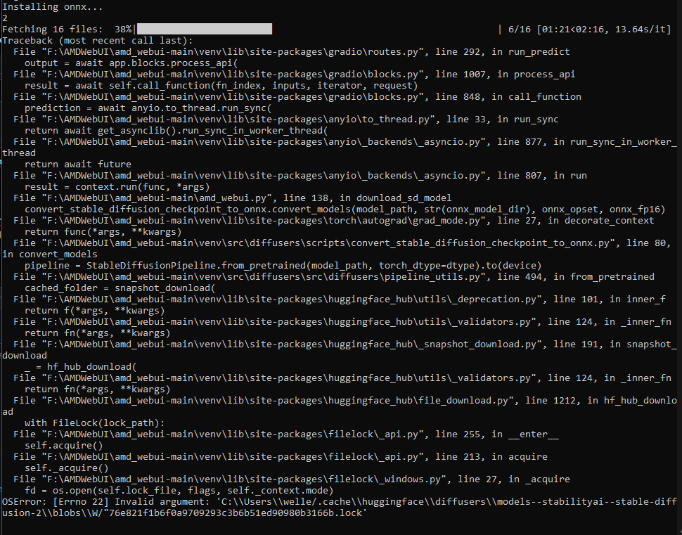 Model conversion error · Issue #18 · pythoninoffice/amd_webui · GitHub
