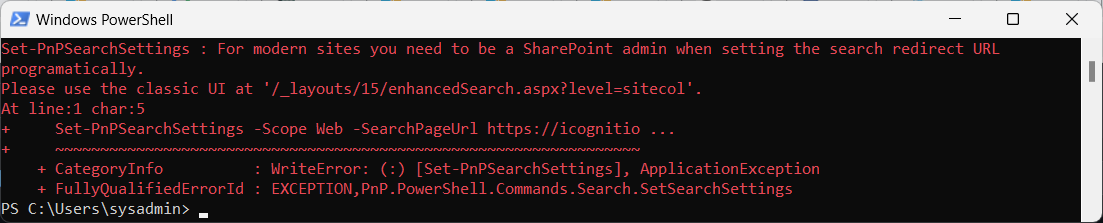 Cannot call Set-PnPSearchSettings when connecting App-Only with Azure ...