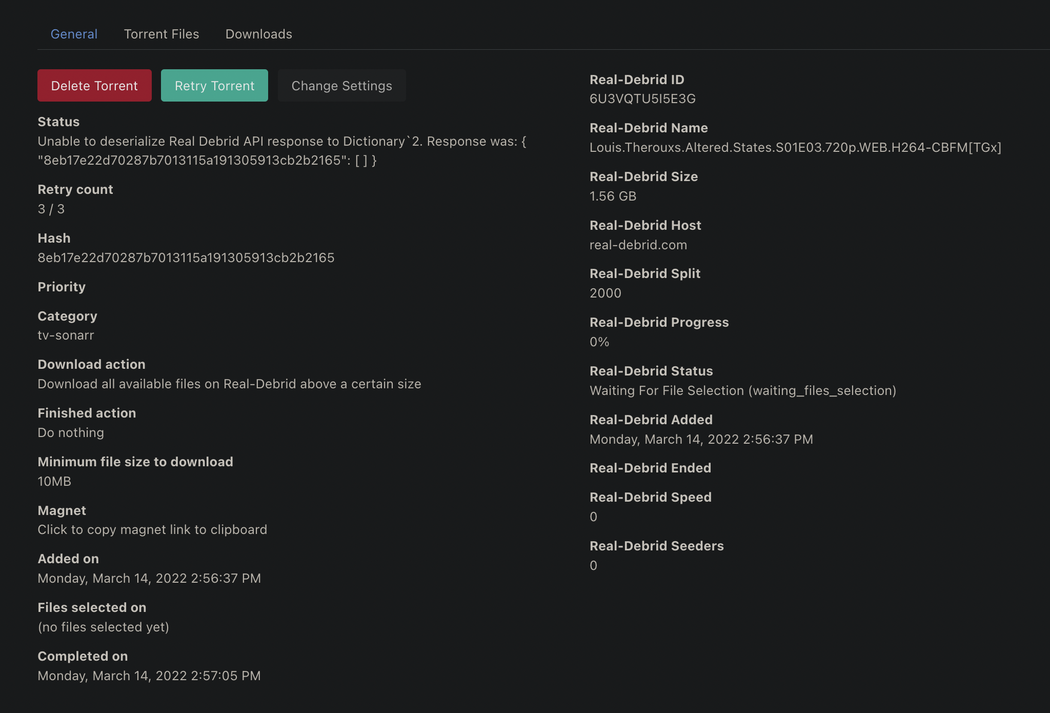 "Unable to deserialize Real Debrid API response to Dictionary" · Issue #125 · rogerfar/rdt ...