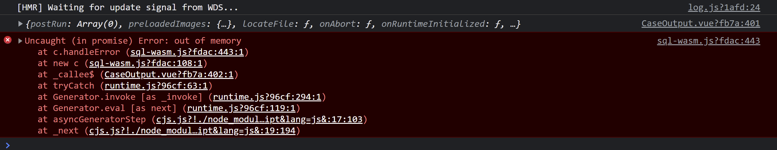 [Help] Error: out of memory at SQL.Database() · Issue #505 · sql-js/sql.js · GitHub