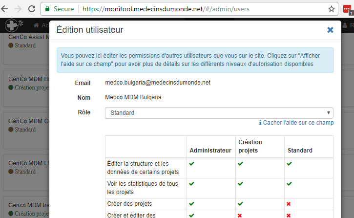 Certains comptes utilisateurs ne peuvent pas créer de nouveaux projets ...