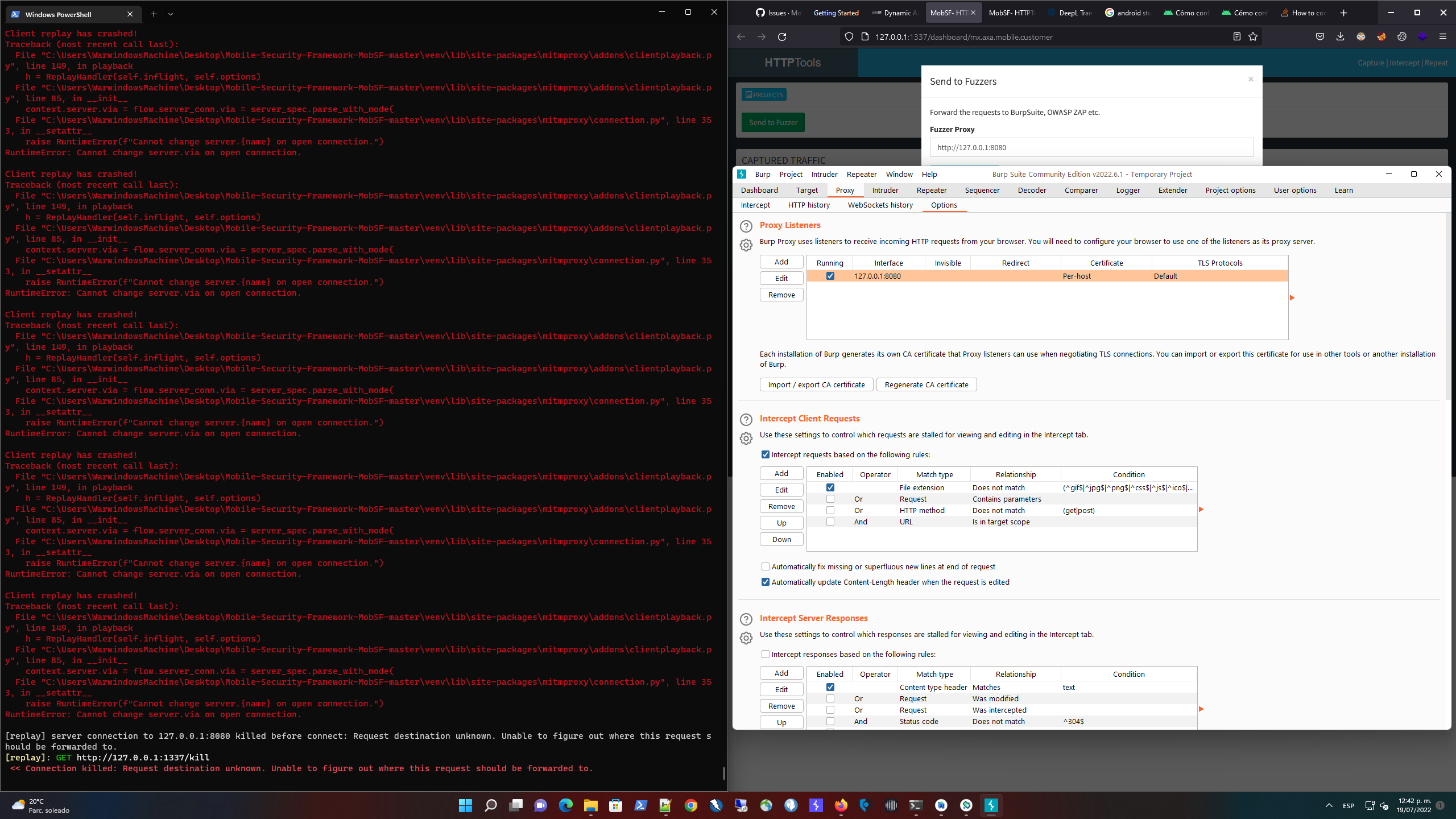 Client replay has crashed! · Issue #1996 · MobSF/Mobile-Security-Framework-MobSF · GitHub