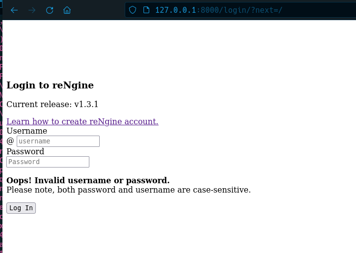 Bug - Interface not load · Issue #768 · yogeshojha/rengine · GitHub
