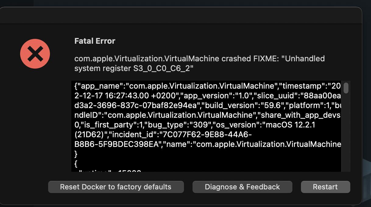 Crash App · Issue 6638 · Dockerfor Mac · Github