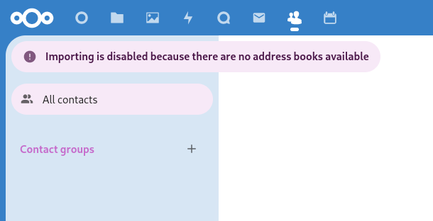 "Importing is disabled because there are no address books available" at page load · Issue #3340 ...