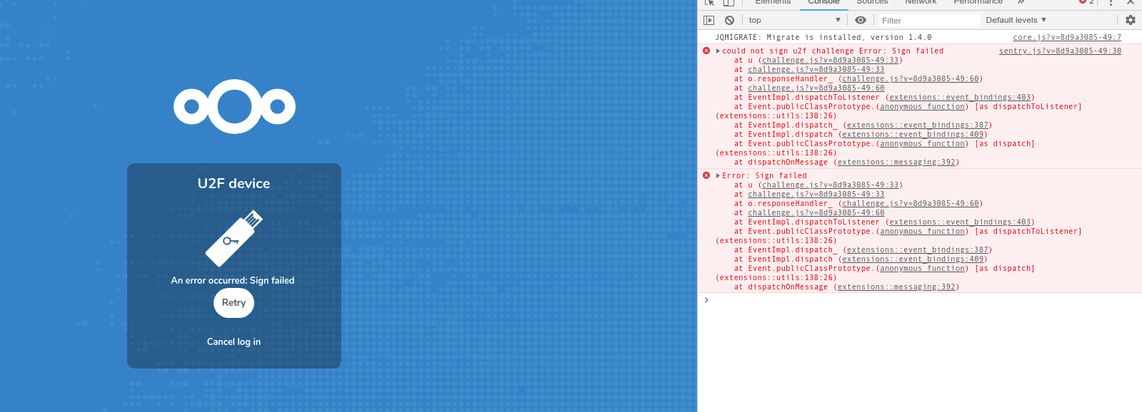 U2F broken after upgrade to Nextcloud 15 · Issue #325 · nextcloud/twofactor_u2f · GitHub