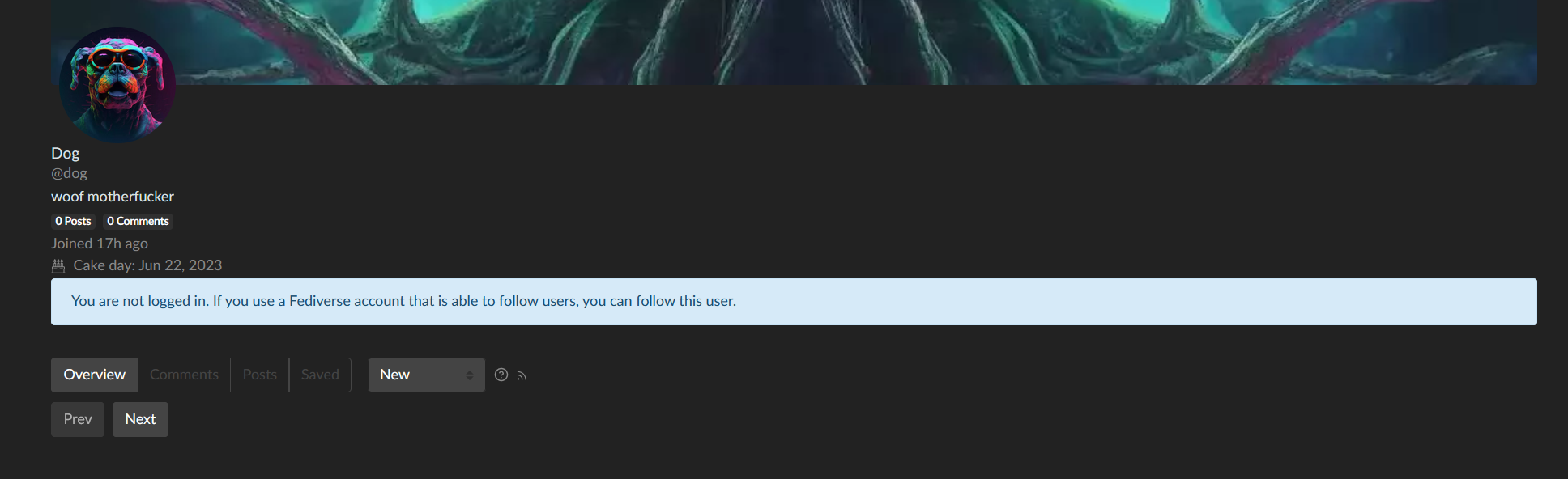 Remove suggestion that you can "follow users" when you are not logged in and view a profile ...