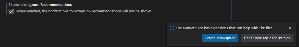 Extension recommendation prompt by file extension ignores `extensions.ignoreRecommendations ...