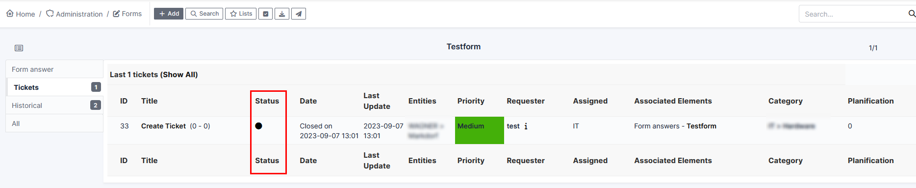 Form Answer Status not showing Ticket Status · Issue #3366 · pluginsGLPI/formcreator · GitHub