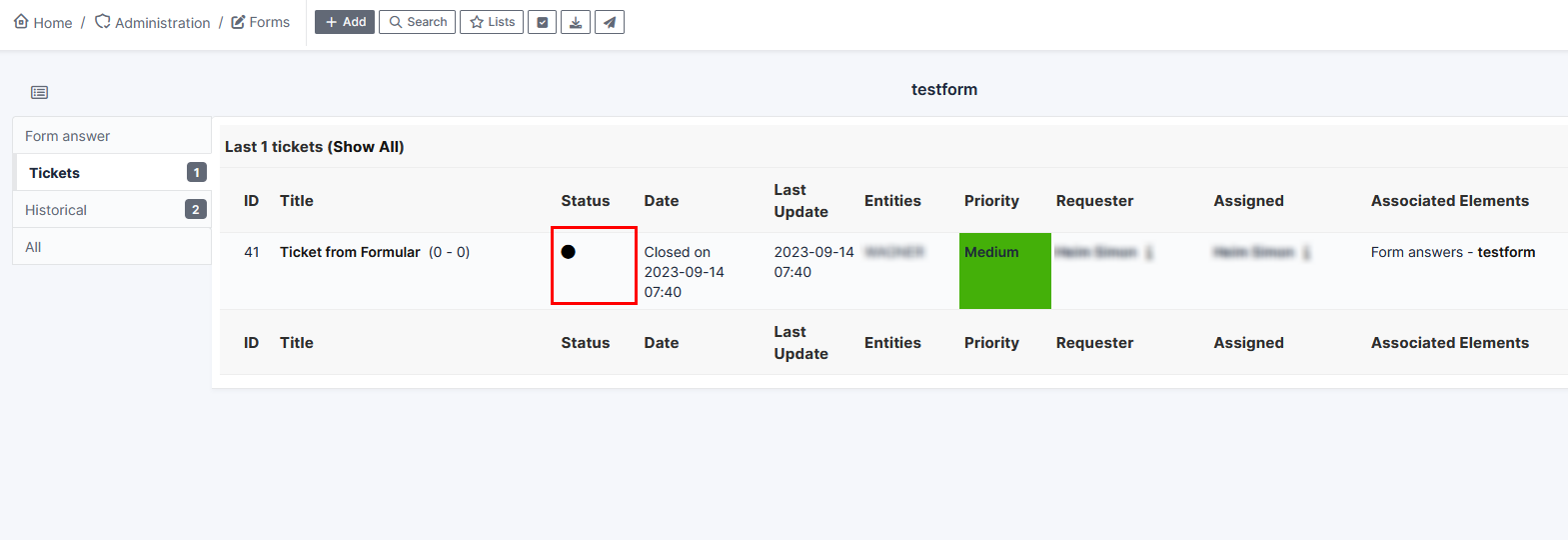 Form Answer Status not showing Ticket Status · Issue #3366 · pluginsGLPI/formcreator · GitHub