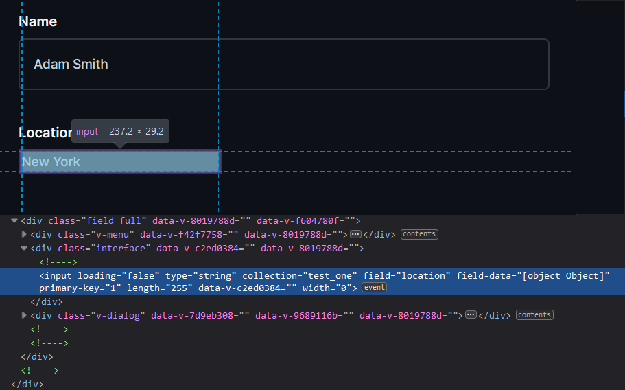 How do I render an interface entry in extension like Directus does ...