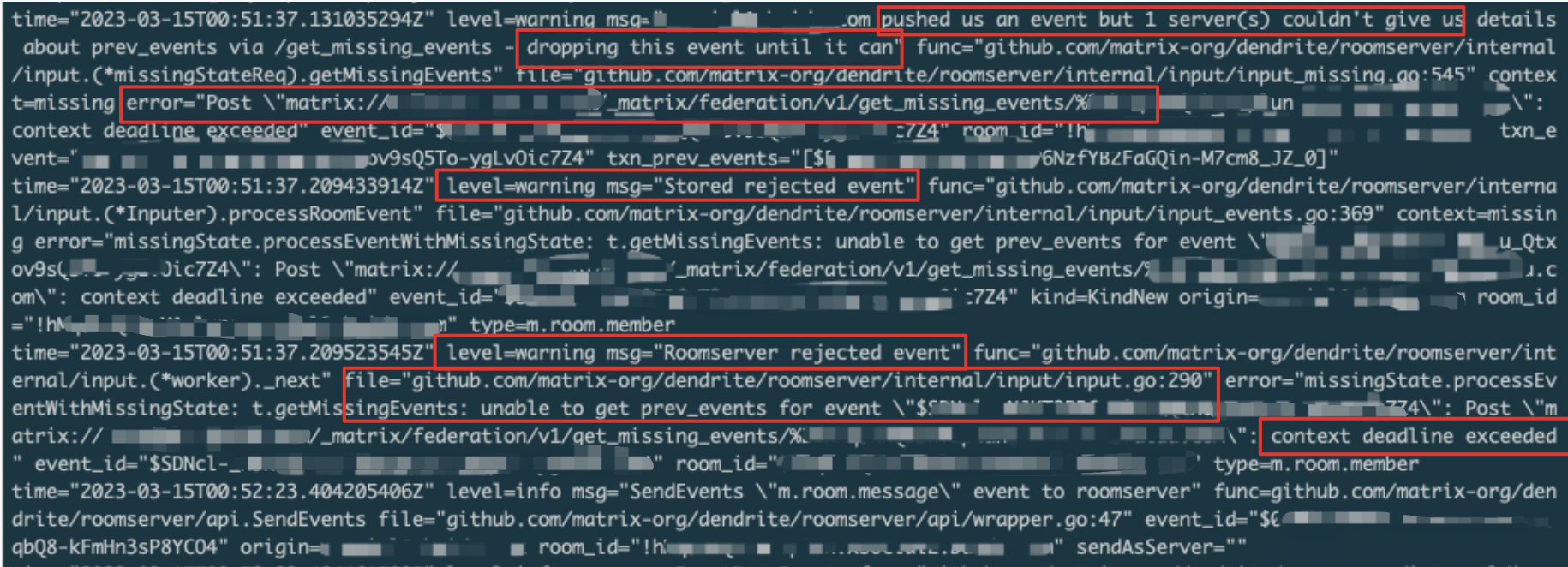 Rejected events from /get_missing_events never reconcile · Issue #3015 ...