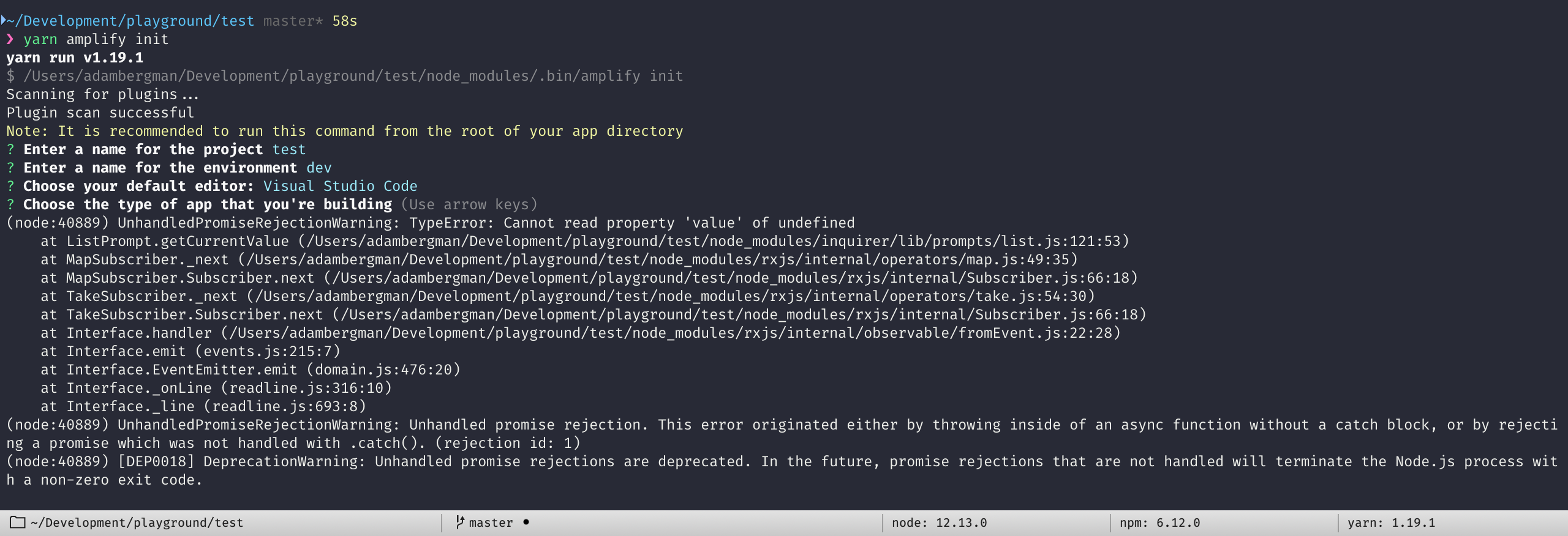 amplify init fails to ask for type of app · Issue #2746 · aws-amplify ... amplify init fails to ask for type of app · Issue #2746 · aws-amplify ...