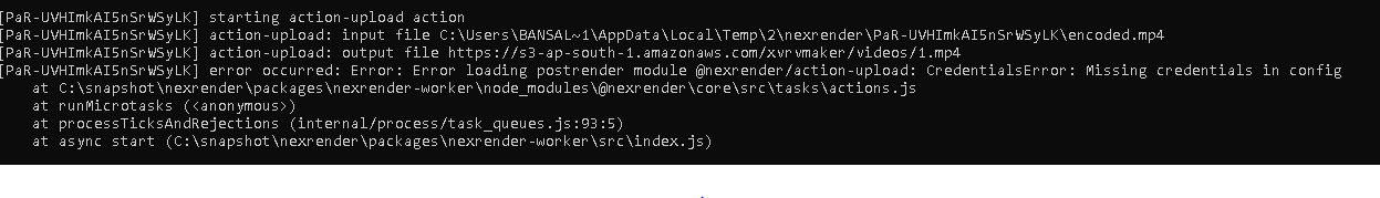 @nexrender/action-upload : credentials error. · Issue #336 · inlife/nexrender · GitHub