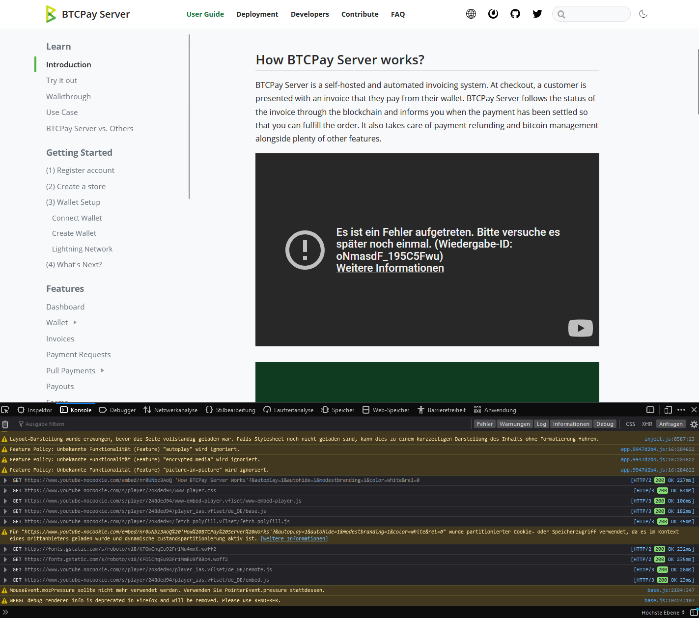 YouTube Video Playback broken in many browsers · Issue #1264 · btcpayserver/btcpayserver-doc ...
