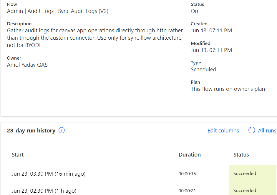 [CoE Starter Kit - BUG] after upgrading Audit Log component, fail to load data into Audit Log ...