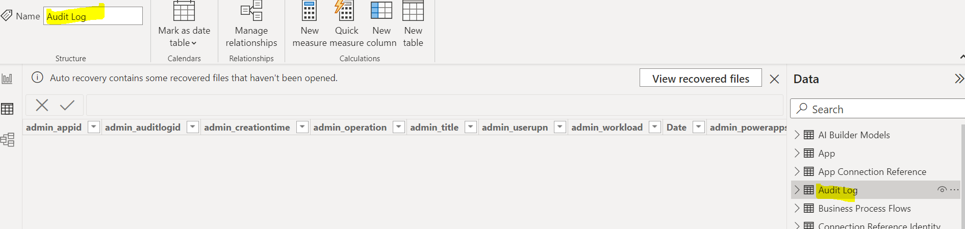 [CoE Starter Kit - BUG] after upgrading Audit Log component, fail to load data into Audit Log ...